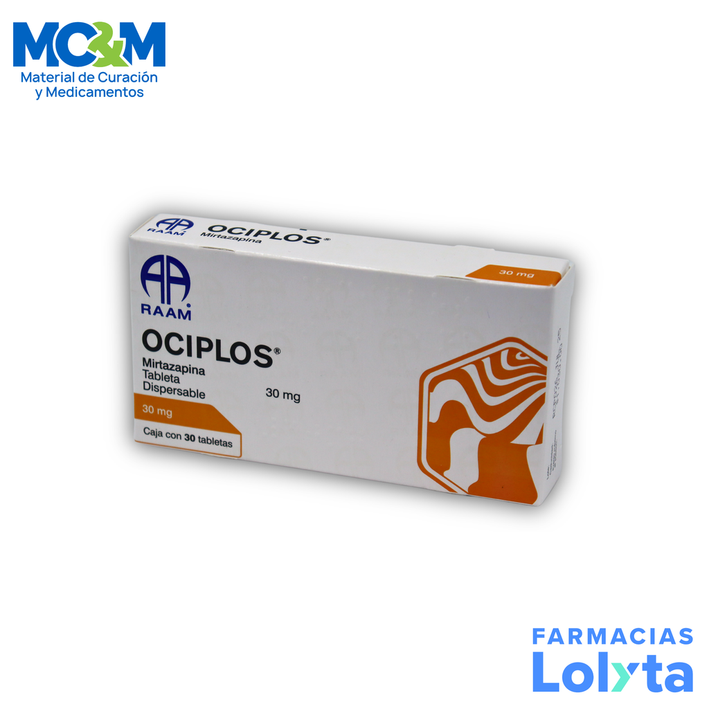 MIRTAZAPINA 30 MG C/30 TAB DISPERSABLES OCIPLOS LAB RAAM | Website MC&M